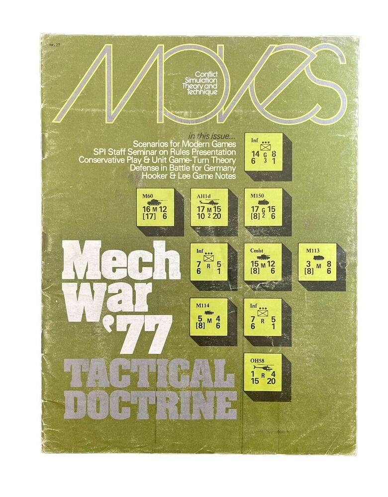 Vintage SPI MOVES Magazine #27 June-July 1976 Tabletop RPG Wargames ...